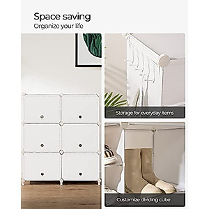 DINMO Shoe Rack, 6 Tier Shoe Storage Cabinet, 24 Pair Plastic Shoe Organizer for Closet Hallway Bedroom Entryway, White