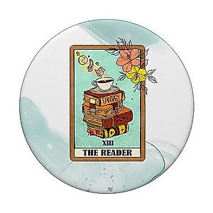 The Reader Tarot Card Book Lover Bookworm Bookish Librarian PopSockets Standard PopGrip