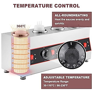 HYTRDJKDF Electric Sauce Warmer, 1/2/3/4 Grids Hot Fudge Bottle Warmer, Jam Heat Preservation Machine, 86-185°F Adjustable(1Bottle)