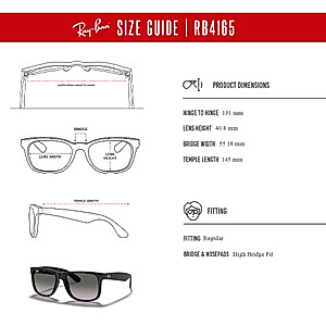 Ray-Ban RB4165 JUSTIN 601/8G 55M Rubber Black/Grey Gradient Sunglasses For Men For Women + BUNDLE with Designer iWear Care Kit…