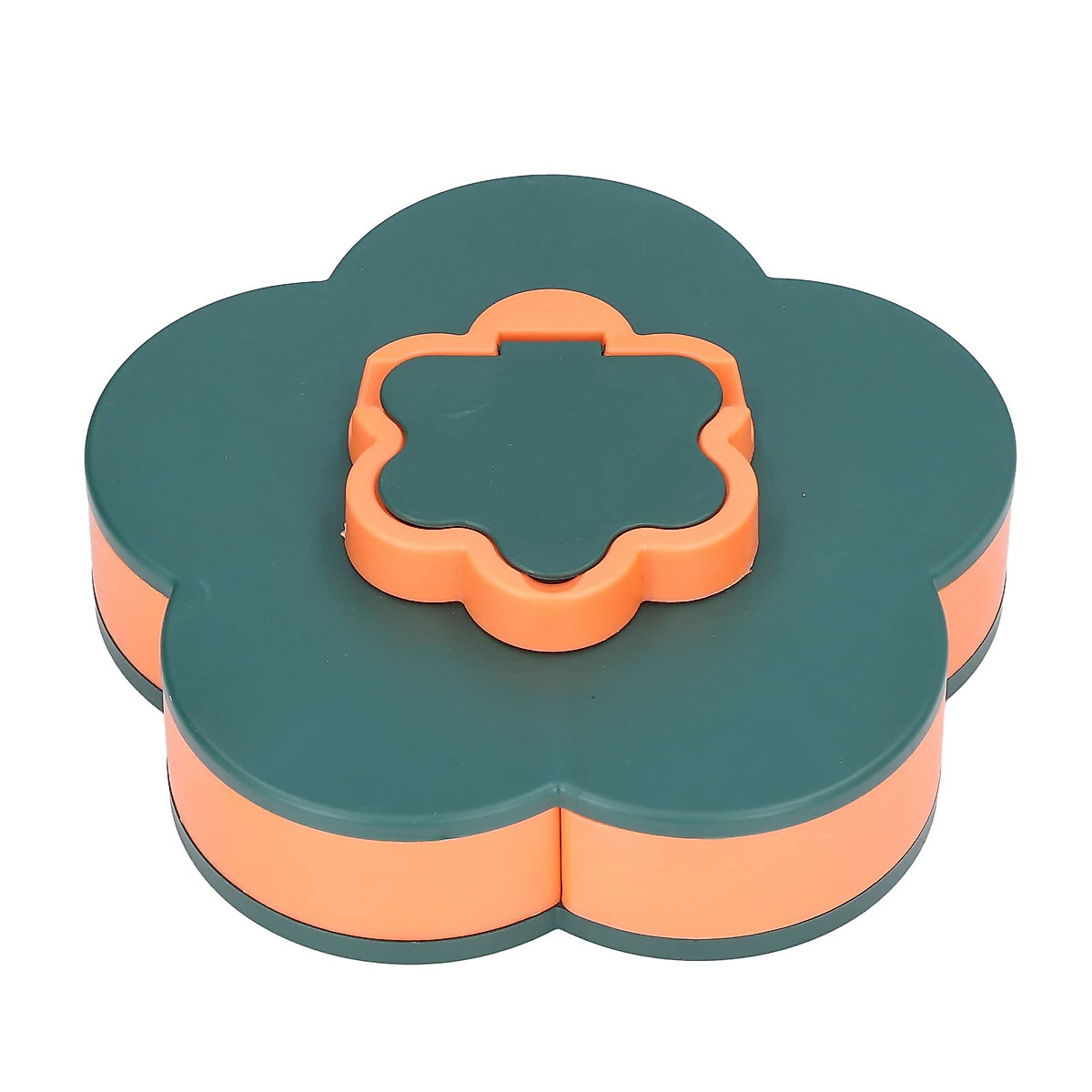 Rotating Snack Serving Tray, Petal Dried Fruit Plate Snacks Food Storage Organizer for Home Wedding Christmas Party(Monolayer)