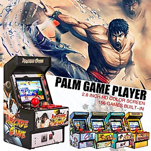 Mini Arcade Game, 156 Classic Handheld Games, Portable for Kids & Adults, 2.8" Eye-Protected Colorful Screen & Rechargeable Battery, TV Output (Type E)