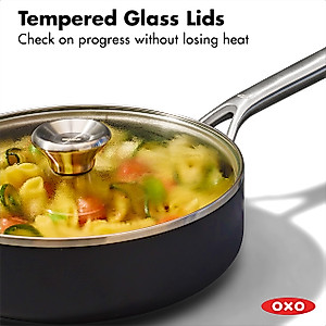 OXO Professional Hard Anodized PFAS-Free Nonstick Frying Pan and Saute Pan Set, Induction, Diamond reinforced Coating