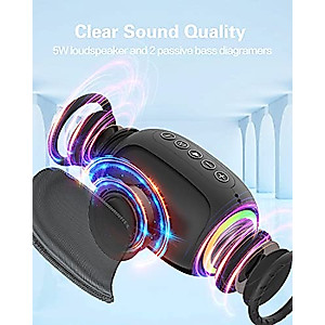 MEGUO Bluetooth Speakers, A66 Wireless Speakers,5W Portable Wireless Speakers with Clear Sound,Multi Playing Modes, Compatible with Cellphone, PC for Home or Outdoors