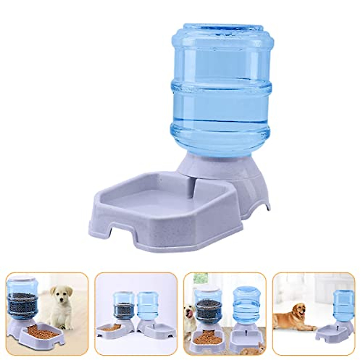 balacoo 2pcs Container for Food Automatic Gravity Fountain Dispenser L Waters Multi-use Dish Dispensing Puppy Bowls Drinking Cat Feeders Waterer Tool Bowl Puppies Dog Self Small Large