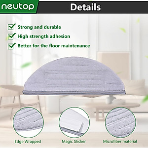 neutop Mop Cloths Pads, Compatible with Roborock S8, S8+, S7, S7+, S7 MaxV Plus/MaxV Ultra/Pro Ultra, Robot Vacuum Cleaners, Washable Spare Parts Accessories, 6-Pack.