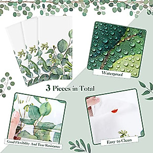 Remagr Eucalyptus Leaf Tablecloths Plastic Sage Greenery Table Cover Rectangle Disposable Green Leaves Cloths Decorations for Baby Bridal Shower Birthday Spring Summer Party, 108 x 54 Inch (3 Pcs