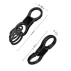 Idakekiy Key Chain Quick Release Spring with 4 Key Rings Heavy Duty Car Keychain Organizer for Men and Women