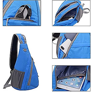 Peicees Sling Bag Chest Shoulder Bag Crossbody Waterproof Lightweight Nylon Hiking Backpack Cycling Travel Daypack for Men & Women