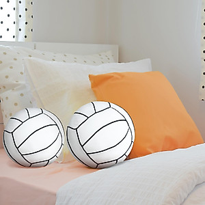 Gerrii 4 Pcs Volleyball Pillow 3D Sports Ball Pillow Fluffy Plush Stuffed Throw Pillow Sport Theme Cushion Volleyball Party Favors Plush Stuffed Pillow Gifts for Room Decor