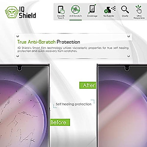 IQShield Screen Protector Compatible with Samsung Galaxy S23 Ultra 5G Works with Fingerprint Scanner (2-Pack) Anti-Bubble Clear TPU Film