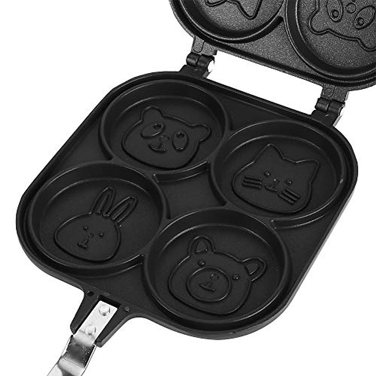 4 Cup Egg Frying Pan, Lovely Cartoon Breakfast Non Stick Frying Pan Aluminium Alloy Cookware Suitable For Gas Stove Breakfast Egg Double Sided Pancake Pans With Designs