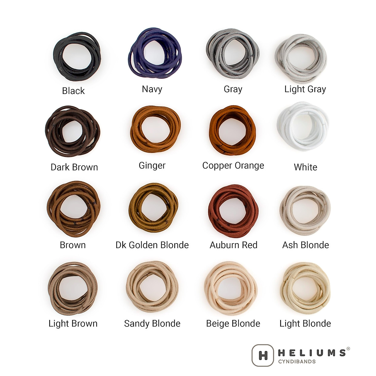 Heliums Small Hair Ties - Black - 1 Inch Hair Bands, 2mm Hair Elastics For Thin Hair and Kids - No Damage Ponytail Holders in Neutral Colors - 48 Count
