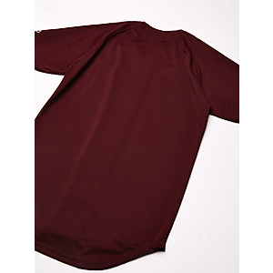 Rawlings Men's Full Button RBJ167 Jersey , Maroon, Large