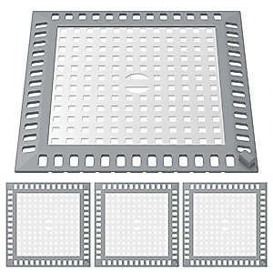 4Pcs Shower Drain Hair Catcher, Sink Hair Stopper, Sink Drain Cover Strainer, Drain Hair Filter Mesh Tub Drain Protector, Stainless Steel Bathtub Hair Trap Stopper for Kitchen Bathroom (Square)