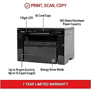 Canon imageCLASS MF3010 VP Wired Monochrome Laser Printer with Scanner, USB Cable included, Black