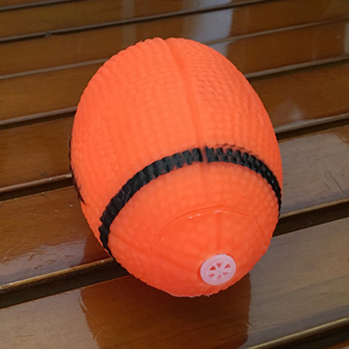 Shuohu Pet Puppy Chew Bite Rugby Ball Squeaker Squeaky Training Sound Toy Dog Gift - Random Color