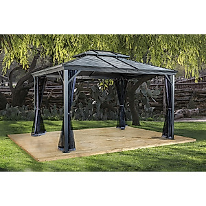 Sojag 10' x 12' Ventura II Hardtop Gazebo Outdoor Weather-Resistant Aluminum Frame Sun Shelter