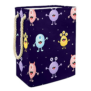 Inhomer Funny Monster Cartoon Large Laundry Hamper Waterproof Collapsible Clothes Hamper Basket for Clothing Toy Organizer, Home Decor for Bedroom Bathroom