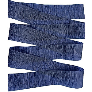 K-Kraft USA-Made Crepe Paper Streamers for Birthday, Party, Holiday, School, Wedding, Shower, or Graduation (1 Navy Midnight Blue + 1 Gold Metallic)