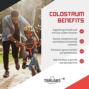 Bovine Colostrum Chewable Tablets - TBR Labs - with Immunoglobulins and Lactoferrin - for Immune & Gut Health, USA Sourced, 100% First Milking - Strawberries & Cream - 180 Tablets (90 Servings)