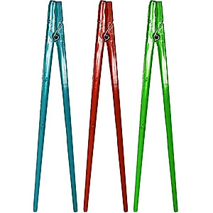 Set of 3 Assorted Clothespin Chopsticks! 9" Inches Long - Training Chopsticks - Reusable - Beginners Chopsticks Perfect for any Occasion! - Red, Green, and Blue! (3)