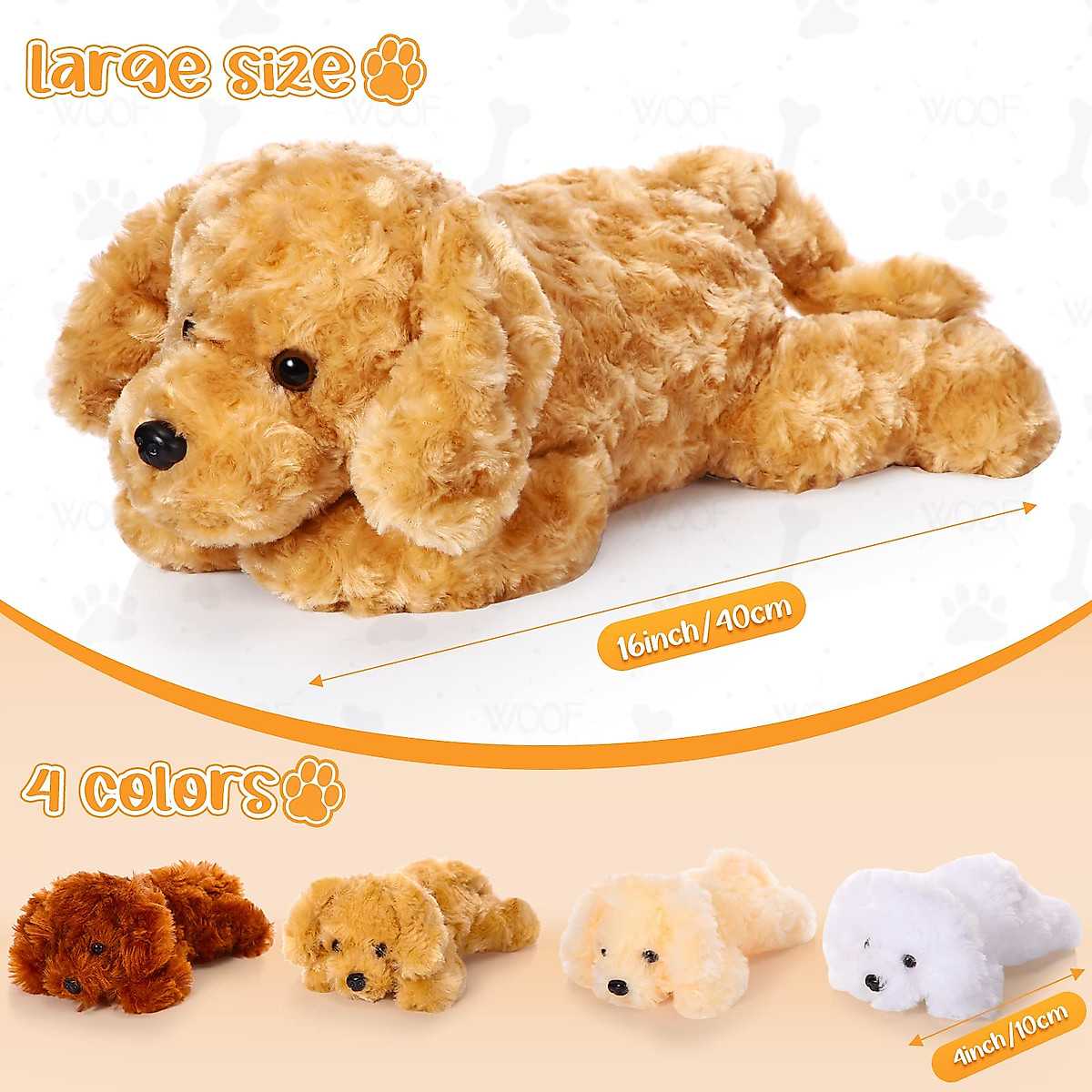 5 Pieces Dog Stuffed Animal Puppy Stuffed Animal 1 Big Mommy Dog with 4 Mini Baby Cute Soft Plush Dog Stuffed Dog with Puppies for Birthday Children's Party (Golden Retriever)