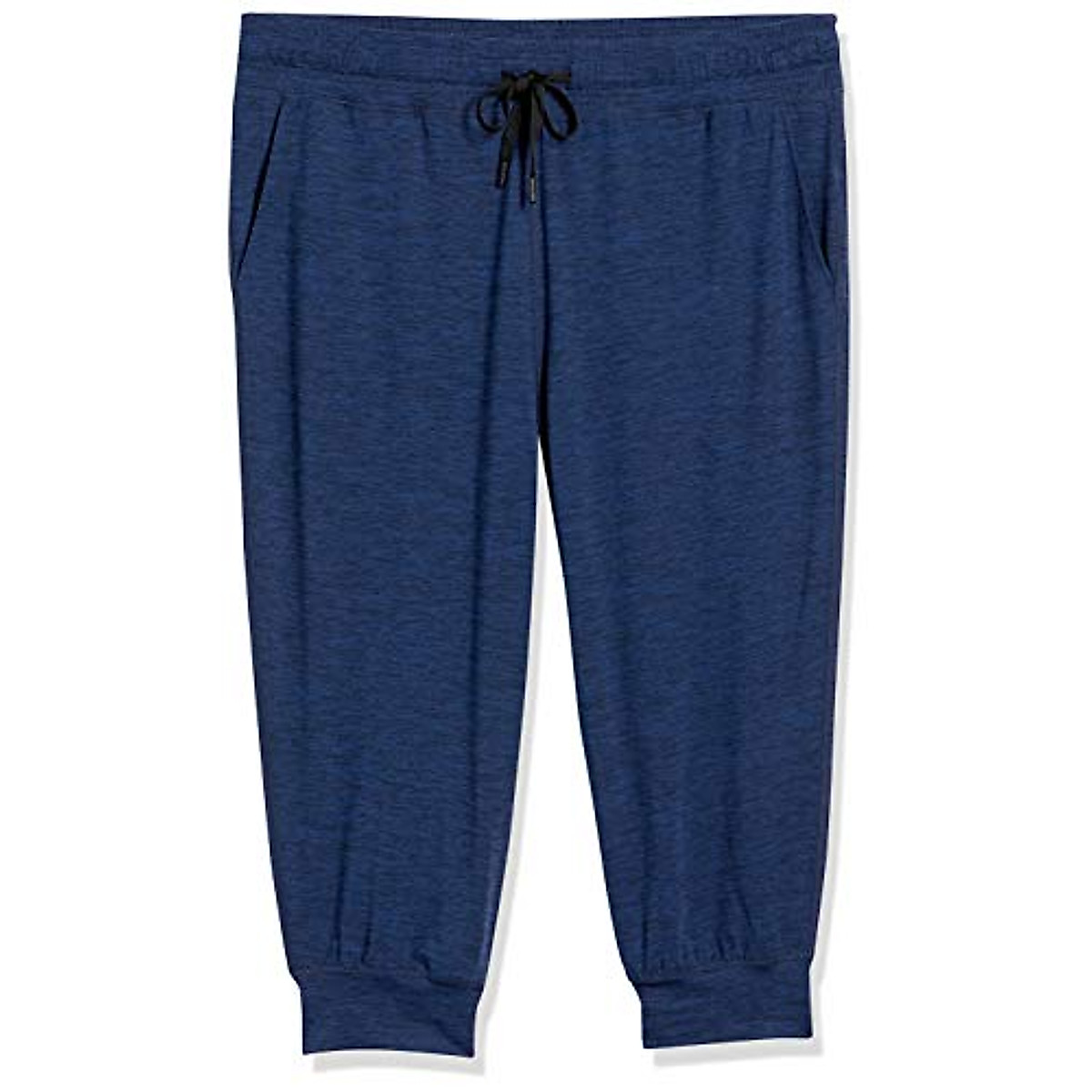 Amazon Essentials Women's Brushed Tech Stretch Crop Jogger Pant (Available in Plus Size), Navy Space Dye, Large