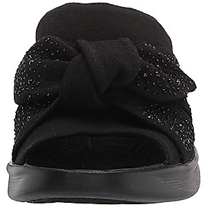 BZees womens Smile Bright Slide Sandal, Black Sparkle, 9.5 US