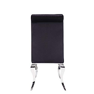 ACME Fabiola Side Chair (Set-2) - - Fabric & Stainless Steel