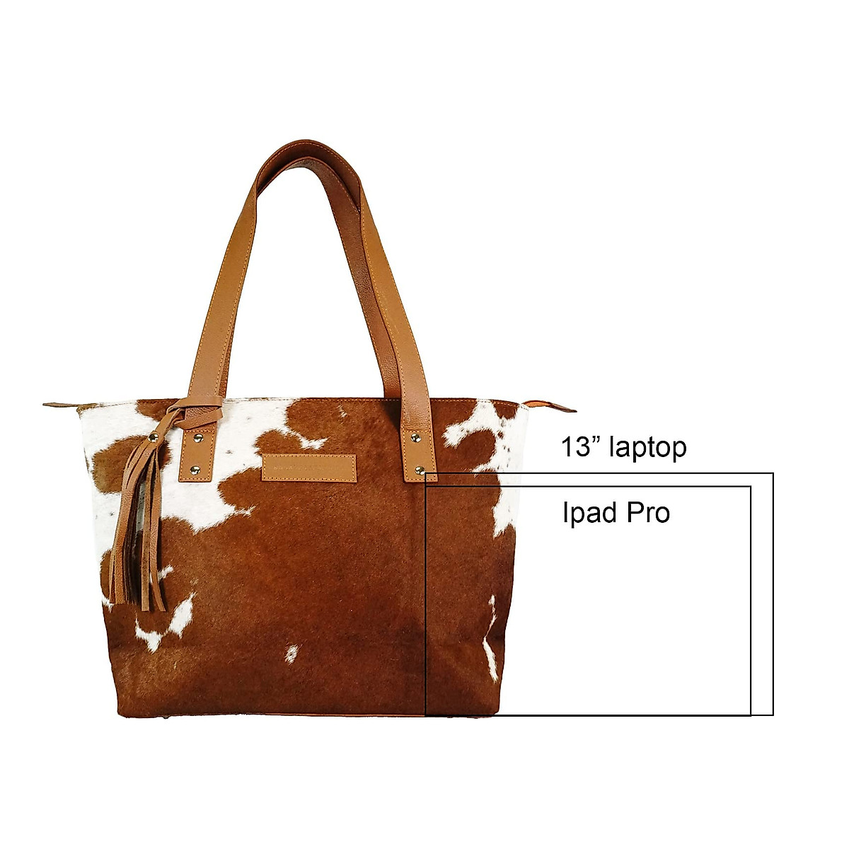 bonanza leathers cowhide leather large shoulder women's handbag with zipper closure H505B (Black)