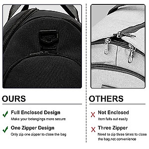 Convertible Garment Duffel Bag with Shoe Compartment,ZALUPRI Carry on Garment Bag for Men Women 2 in 1 Hanging Suitcase Suit Weekend Travel Bag, Black