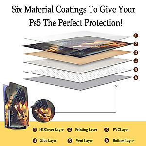 PS5 Skin for Console and Controller, Vinyl Sticker Decal Cover for Playstation 5, Whole Body Skin Protector Durable, Scratch Resistant, Compatible with Playstation 5 Disk Edition (Robots and Kid)