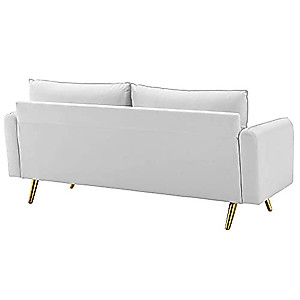 Modway Revive Performance Velvet Sofa, White , 32.5 x 72 x 33.5