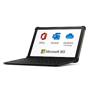 Fire HD 10 tablet, 64 GB, Olive + Bluetooth keyboard + 12-month Microsoft 365 Personal subscription for up to 5 compatible devices (auto-renews)