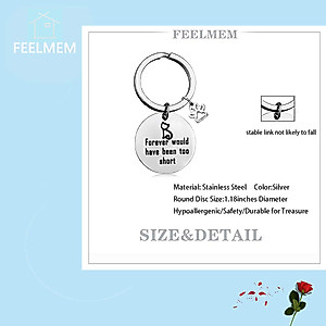FEELMEM Cat Memorial Keychain Forever Would Have Been Too Short Paw Print Keychain Loss of Pet In Loving Memory of Cat Jewelry Gift for Cat Lover (Silver)