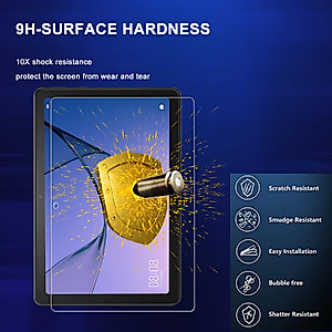 YINOVEEN 2 Pack Tempered Glass Screen Protector for Fire HD 10 Tablet 10.1 inch (9th/7th Generation, 2019/2017 Release), 2.5D Radian, 9H Hardness(Not Fit Fire HD 10 11th/13th Gen, 2021/2023)