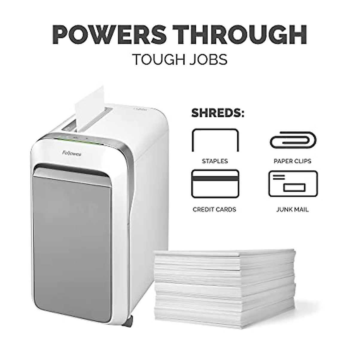 Fellowes ‎Powershred LX22M 20-Sheet 100% Jam-Proof Micro Cut Paper Shredder for Office and Home, White 5263201