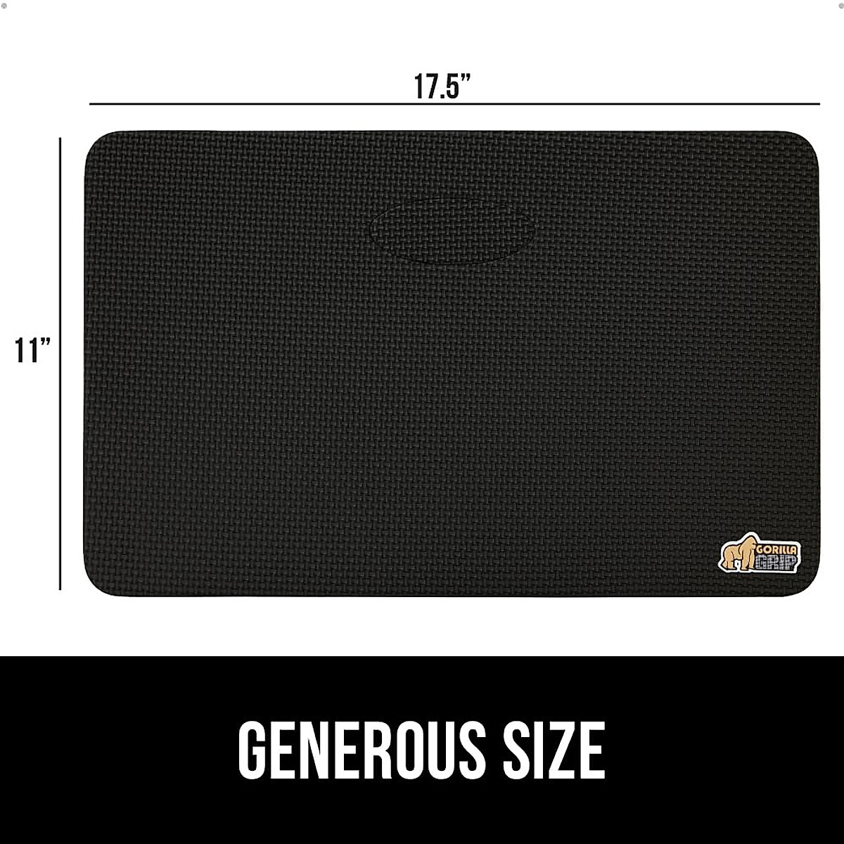 Gorilla Grip Extra Thick Water Resistant Comfortable Kneeling Pad, Provide Support for Knees, Durable Foam Cushion Knee Mat, For Gardening, Yoga, Mechanics, Baby Bath Time, 17.5 x 11 x 1.5, Black