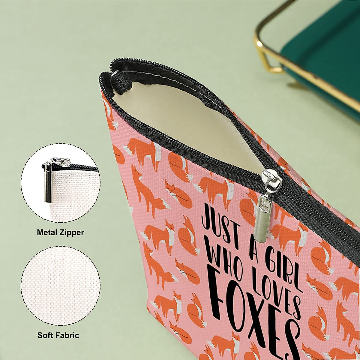 Ovfhus Fox Make Up Bag Fox Gifts Fox Party Favors Stuff Decor Cosmetic Travel Bag for Fox Lovers Women Her Mom Teens Sister Coworker Nurse Travel Senior Graduation Birthday