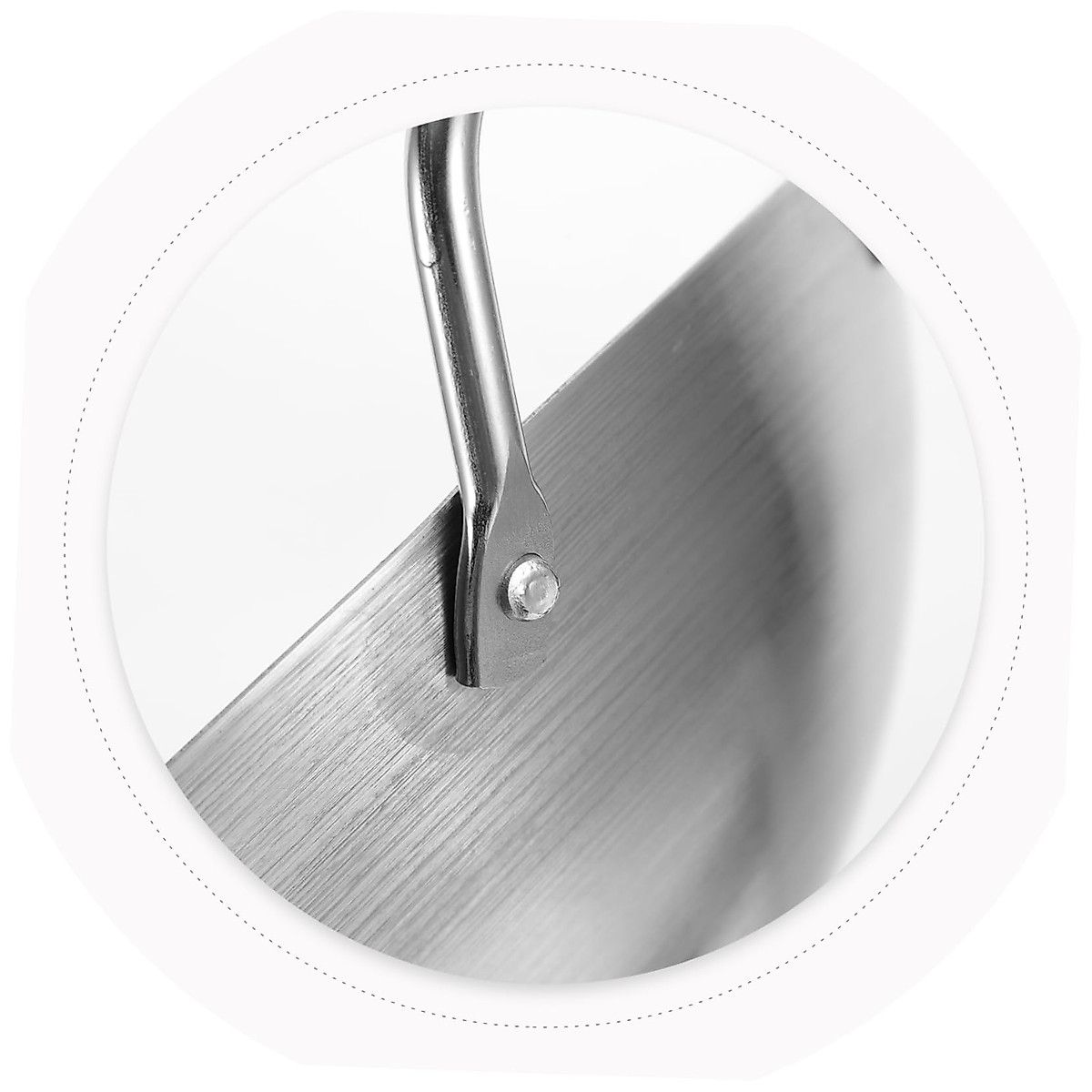 EXQUIMEUBLE Traditional Wok Jaese Bbq Round Baking Outdoor Traditional Chinese Stir Fry Stovetop Fryer Silver Premium Gadget Stainless Steel Wok Pot