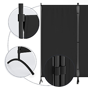 Morngardo Room Divider Folding Privacy Screens 3 Panel Partitions Dividers Portable Separating for Home Office Bedroom Dorm Decor (Black)