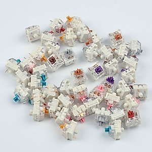 70 PCS Kailh Speed Gold Silver Copper Bronze Pink Pro Purple Light Green MX SMD 3 Pin RGB Switches for Backlit Mechanical Gaming Keyboard (Speed Silver)