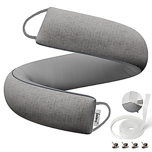 fowong Weighted Under Door Noise Stopper 48 Inch, Extra Long Draft Stopper for Bottom of Door Soundproof Noise Guard, Gray