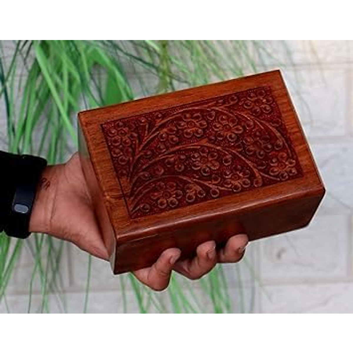 Tree Of Life Urns For Dog and Cat Ashes | Wooden Pet Urns | handmade Uns | Wood Cremation Urns | Dog Urns | Funeral Urns | Rosewood Urns With Bottom Opening System (5 x 3 x 2)
