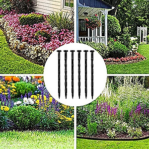 Plastic Edging Stakes; 25 Pcs 8-Inch Landscape Edging Anchoring Spikes, Spiral Nylon Landscape Anchoring Spikes for Paver Edging, Weed Barriers, Turf, Tent, Anchoring Spikes (25, 8 in)