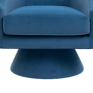 Warmiehomy Swivel Velvet Living Room Chairs Upholstered Accent Chair Round Barrel Arm Chair for Living Room Bedroom Lounge,Blue