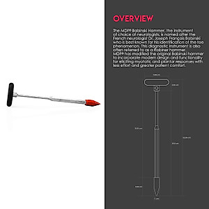 MDF Instruments, Babinski Neurological Reflex Hammer with Pointed tip for Superficial responses - Free-Parts-for-Life & Lifetime Warranty - Black (MDF535-11)