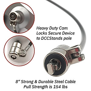 DCCStands First Data FD35/ FD40 7" Swivel and Tilt White Stand with Anti-Theft POS Device Terminal to Stand Security Tether Lock
