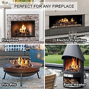 Skypatio Gas Fireplace Logs Set, 9 PCS Ceramic Wood Logs for Indoor or Outdoor Fireplace, Fire Pit Decor, Lightweight & Portable